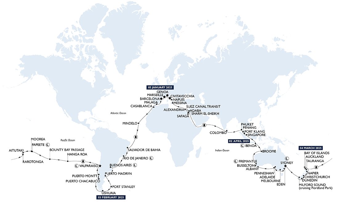 Sea route world map
